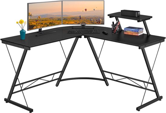 Computertafel hoekbureau in L-vorm werktafel bureautafel PC gaming ...