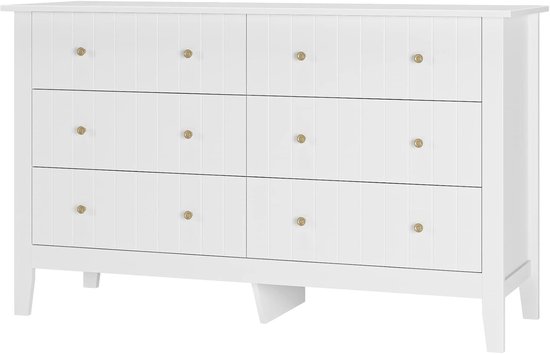 Grote Witte Commode met 6 Laden - Multifunctionele Kast voor Woning | bol