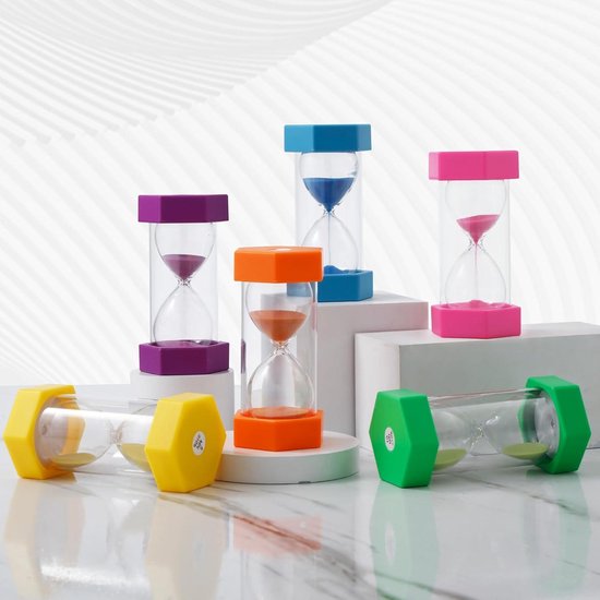 Colorful Hourglass Set 1/3/5/10/15/30 Minutes Timer for Kids - Set of 6 ...