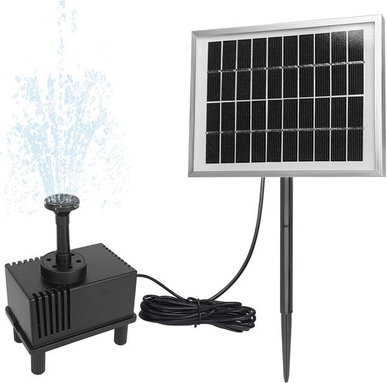 5W Solar Pomp voor Vijver - Borstelloze Solar Fontein met Accu - Ideaal ...
