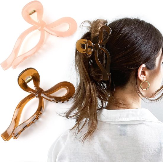 Elegante haarspelden met strik - Set van 2 - Voor dun en dik haar ...