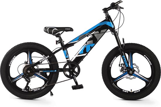 Cyclux New Fashion Bike Jongensfiets Mtb 22 Inch 7 Speed Shimano Blauw ...