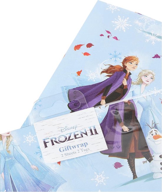 Frozen Wrapping Paper for Birthday Girls - 2 Sheets and 2 Labels ...