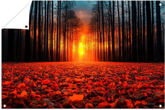Magische zonsondergang in het bos - Herfst buitenposter ...