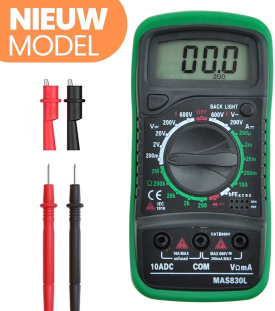 Digitale Multimeter 2024 Model - AC/DC Spanningsmeter - Inclusief ...