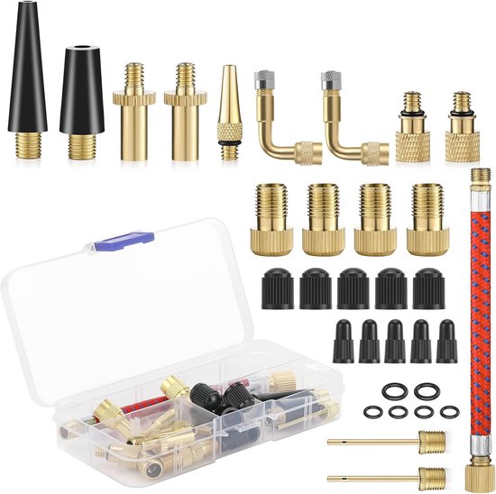 Fietsventieladapters Set - 32 Stuks Ventieladapter voor Diverse Luchtpompen | bol