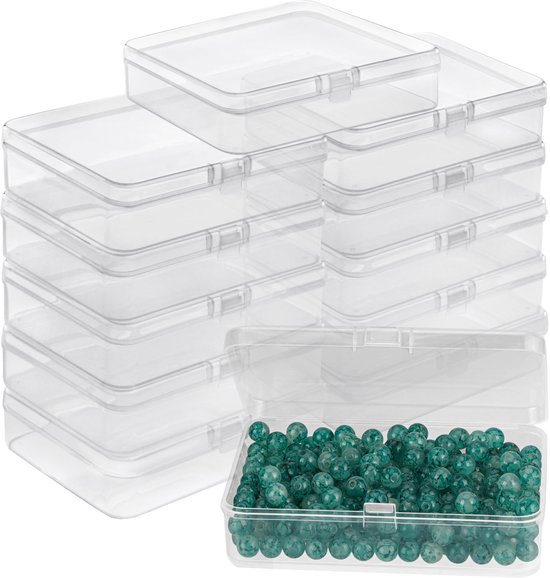 Belle Vous Klein Helder Plastic Opslag Dozen Containers Met Scharnier Deksels 12 Pak Bol
