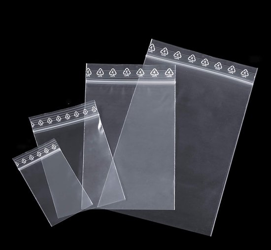 Hersluitbare Plastic Zakken Set - 400 Stuks in 4 Maten, Transparant en ...