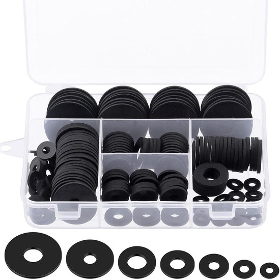 175 stuks 7 maten platte rubberen sluitringen assortiment kit 10/12/16 ...