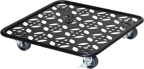 Plantentrolley BLACK EDITION 30 x 30 x 55 I Bloementrolley voor binnen ...