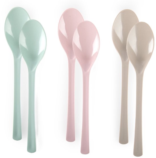 Plasticforte Lepels - kunststof - 12x stuks - herbruikbaar plastic - 19 ...