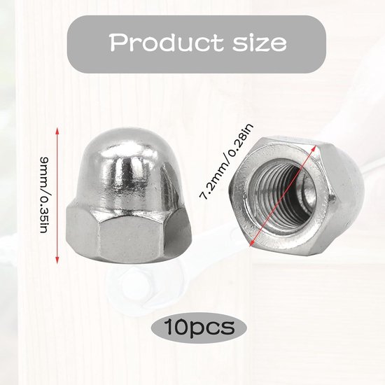 Set van 50 stuks M5 roestvrijstalen borgmoeren A2 V2A zeskantige moeren | bol