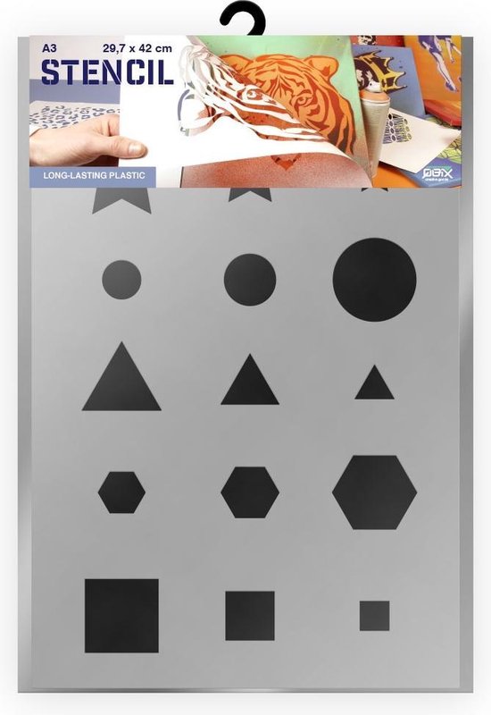 Primaire vormen sjabloon - Kunststof A3 stencil - Kindvriendelijk ...