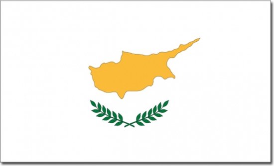 Vlag Cyprus - wit/oranje/groen - polyester - 90x150 cm - landen vlag | bol