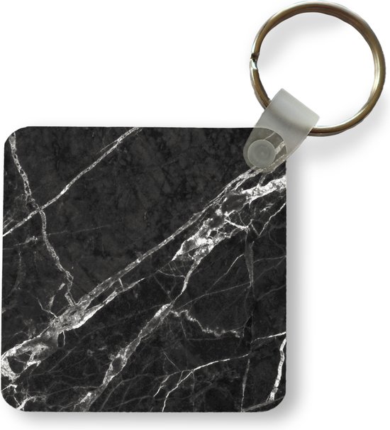 Sleutelhanger - Uitdeelcadeautjes - Marmer print - Lijn - Wit - Zwart ...