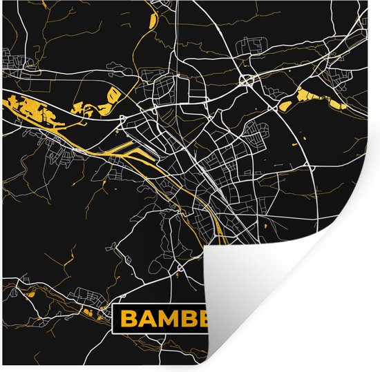 Muurstickers - Sticker Folie - Bamberg - Stadskaart - Plattegrond ...