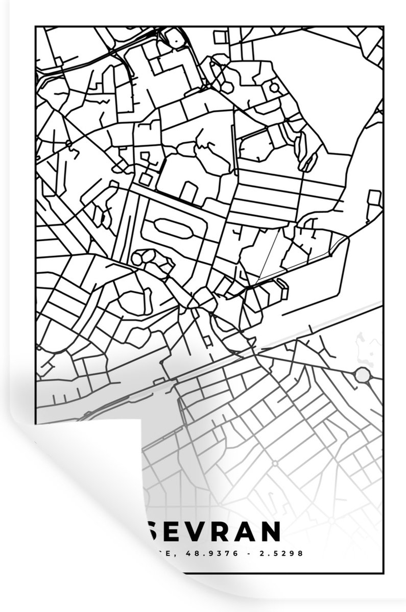Stickers muraux - Carte - Sevran - France - Plan de ville - Carte ...