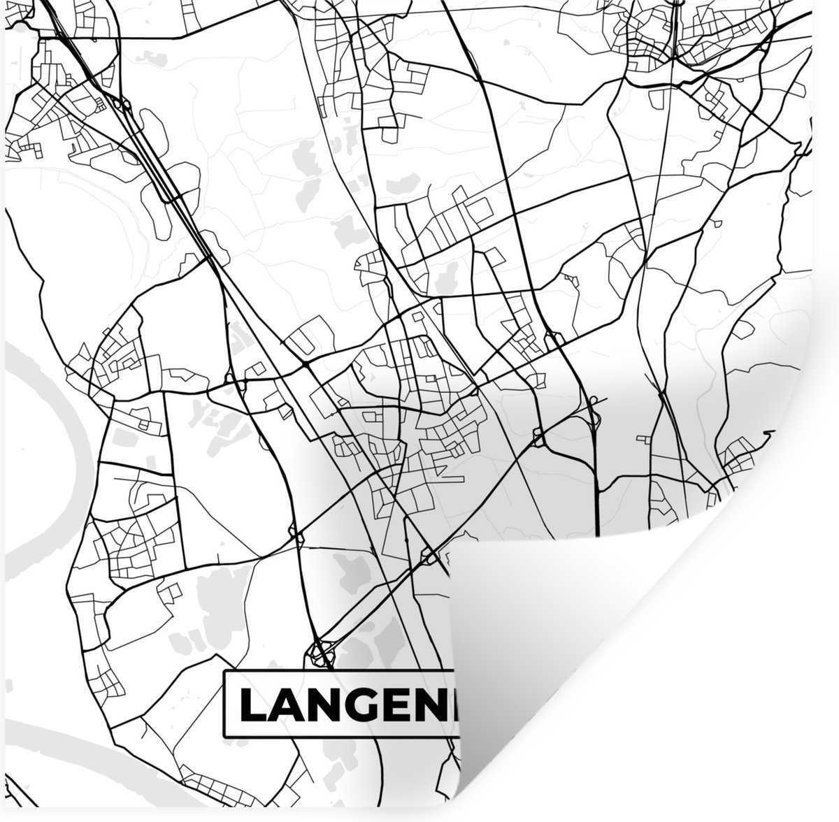 Stickers muraux - Langenfeld - Carte - Plan de la ville - Carte - 80x80 ...