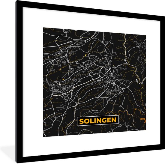 Fotolijst incl. Poster - Solingen - Goud - Stadskaart - Plattegrond ...