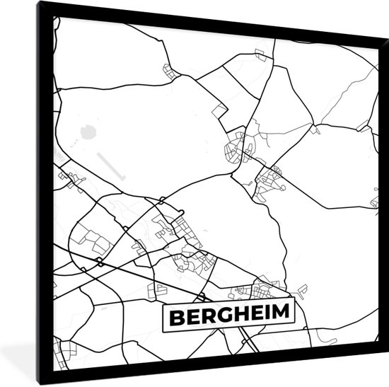 Fotolijst incl. Poster - Kaart - Plattegrond - Bergheim - Stadskaart ...