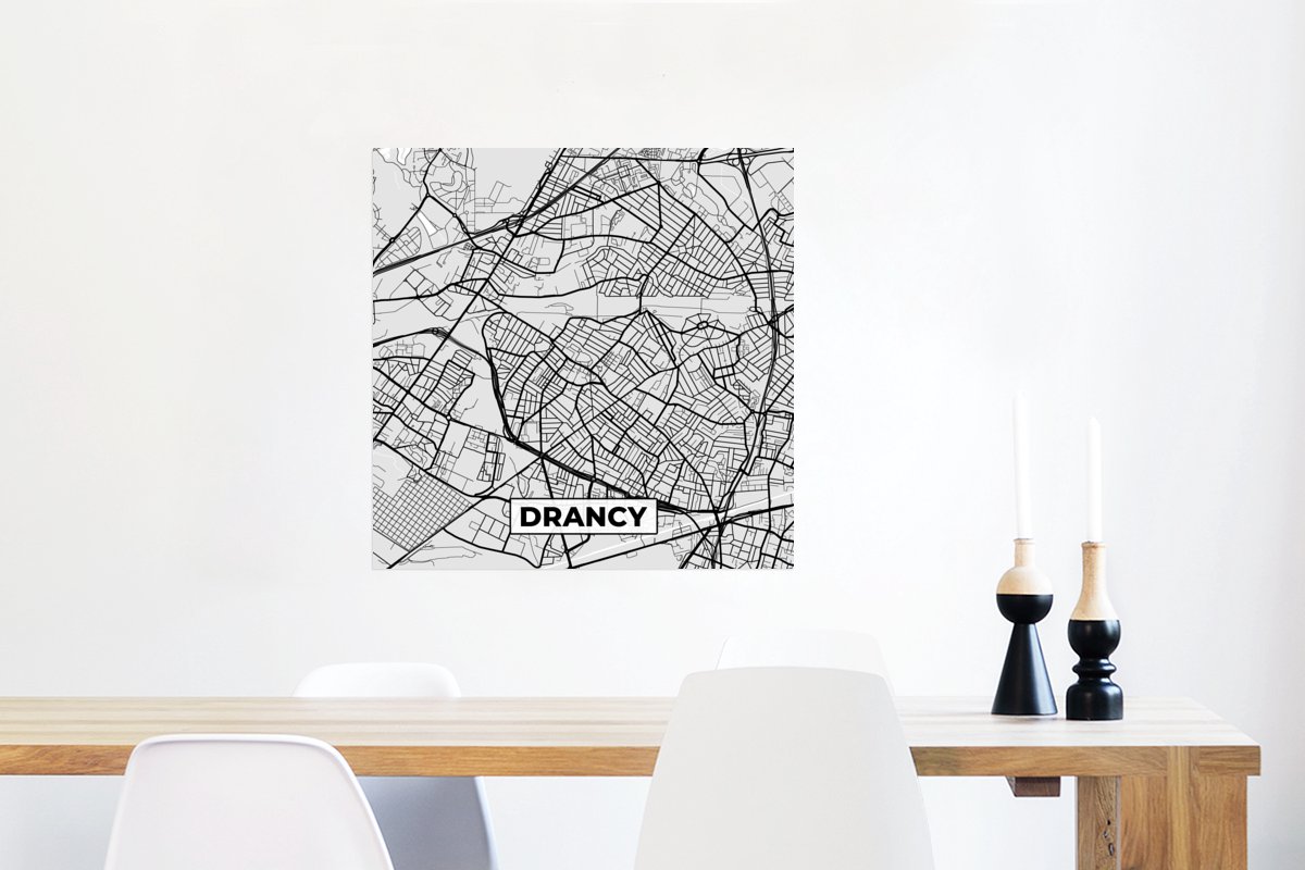 Poster Kaart - Stadskaart - Drancy - Plattegrond - Frankrijk - 50x50 cm ...