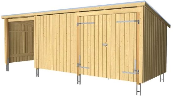 Multi tuinhuis dubbele deur/dicht/open 14 m2 onbehandeld compleet 218 x ...