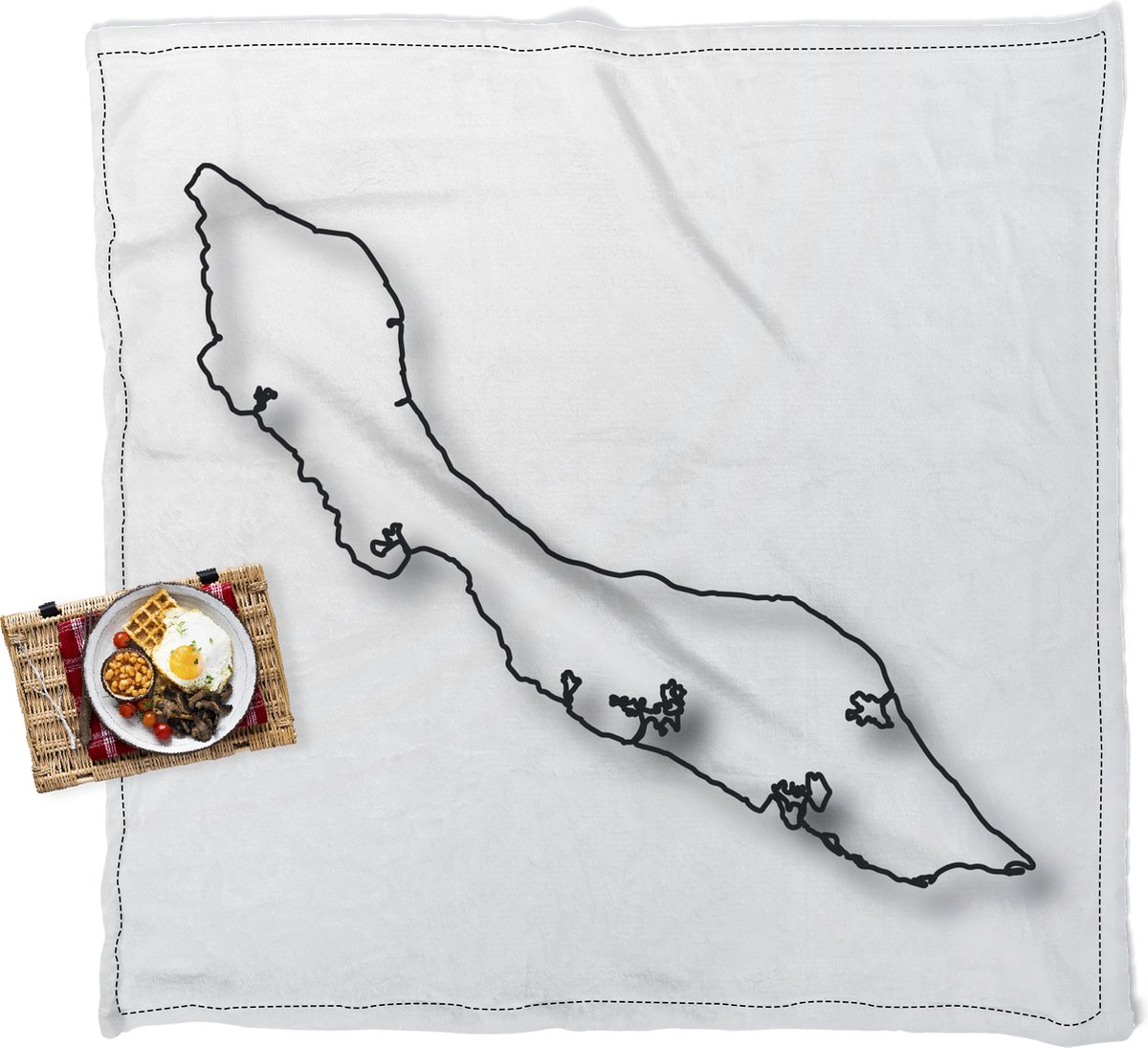 Picknickkleed - Buitenkleed - een zwarte lijn in de vorm van Curaçao ...