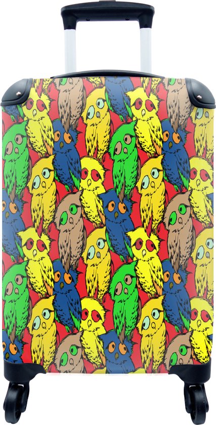 MuchoWow® Koffer - Patronen - Uil - Dieren - Past binnen 55x40x20 cm en ...