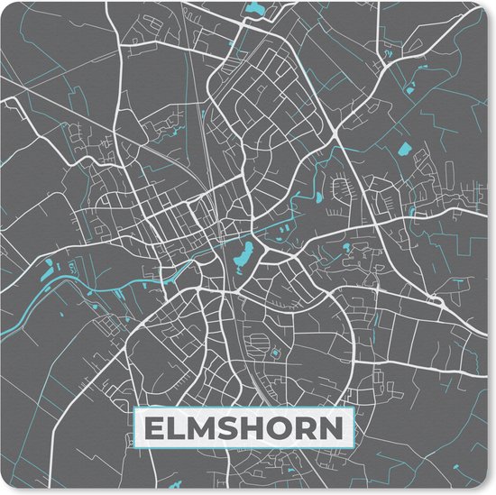 Muismat Klein - Stadskaart – Kaart – Elmshorn – Blauw – Duitsland ...