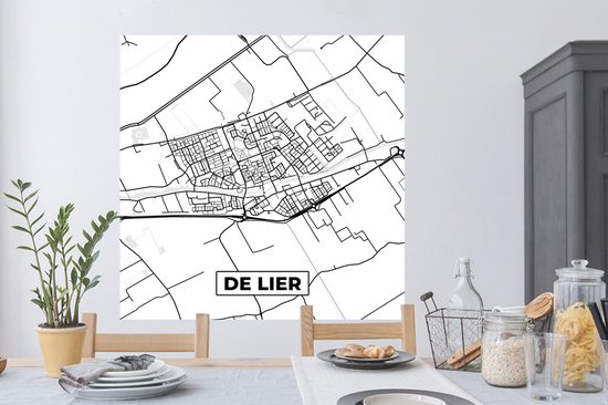 Stickers muraux - Carte - Carte - De Lier - Plan de la ville - 120x120 ...