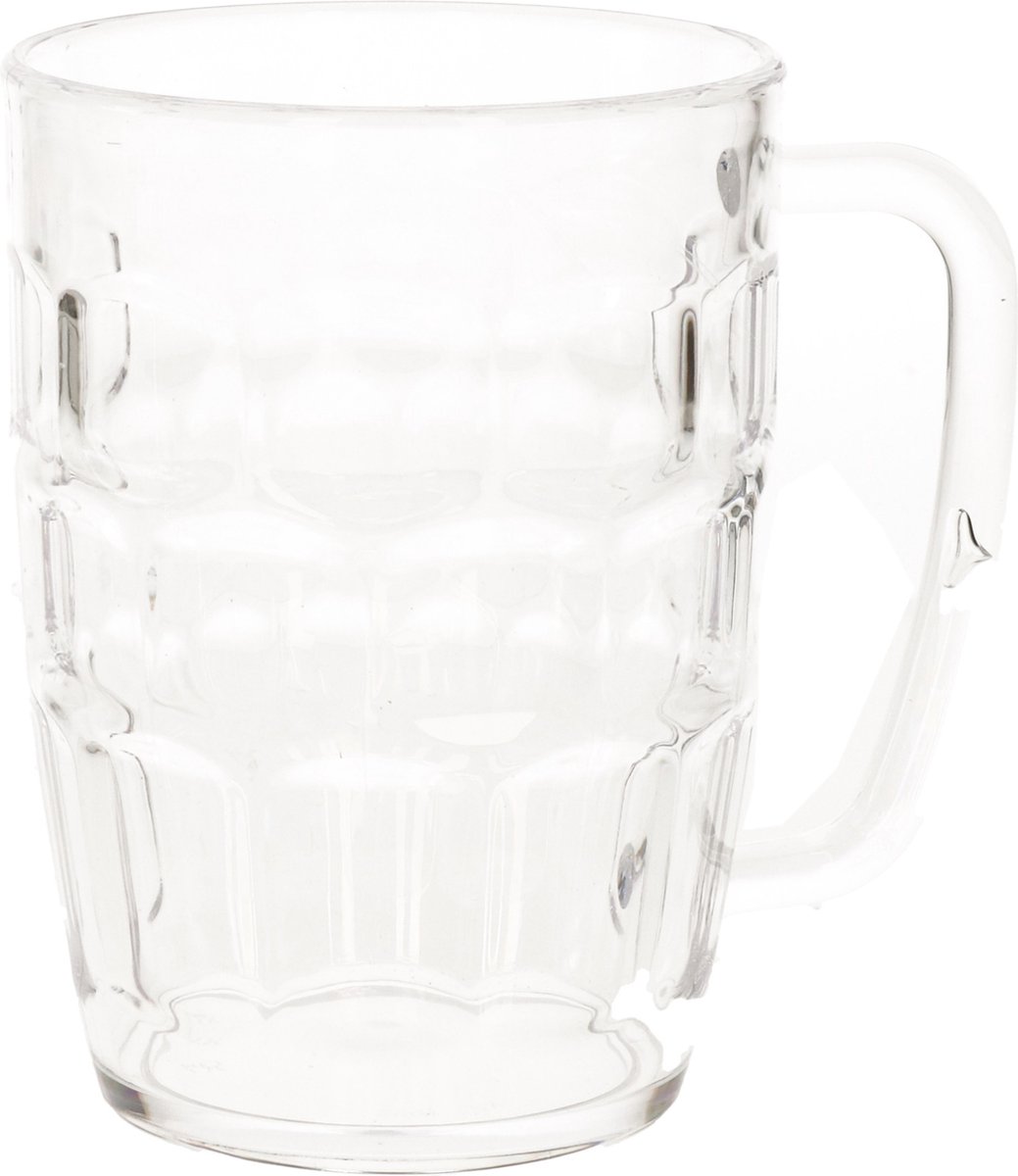 6x Chope à bière incassable plastique transparent 50 cl / 500 ml ...
