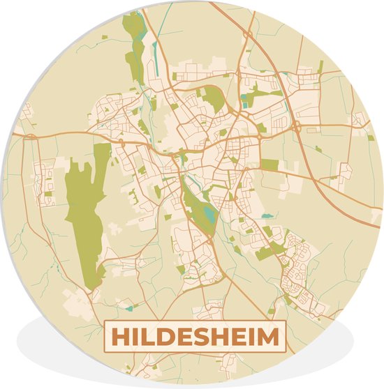 Wall Circle - Wall Circle Indoor - Map - Vintage - Hildesheim - Map ...