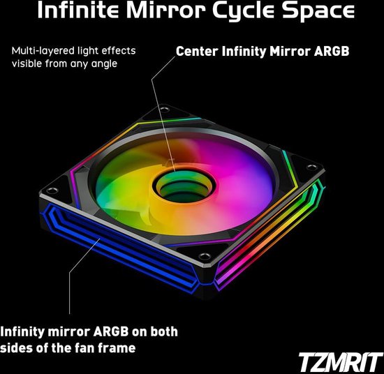 Prism 6 Pro Reverse Flow RGB Ventilator 120 mm - drie oneindige ...