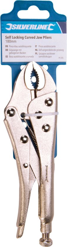 Silverline Gebogen griptang - zelfvergrendelend - 180 mm - vernikkeld ...