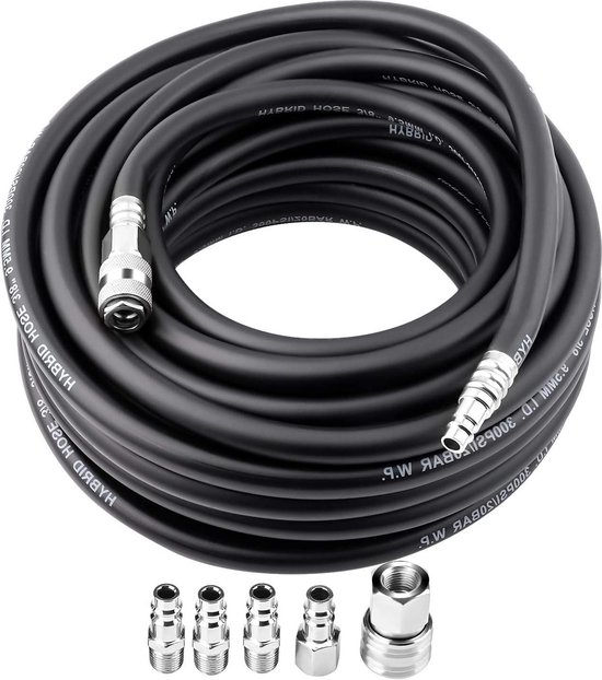 Persluchtslang 900 psi 15 m - Rubberen compressorslang met ...
