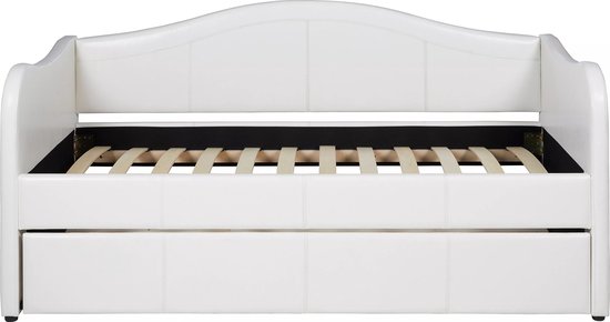 Vente-unique Bed kind kunstleer wit 90 x 190 cm MATHILDE | bol