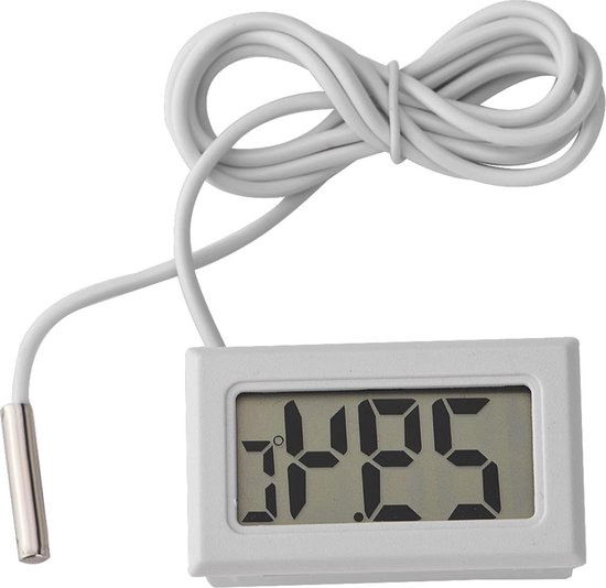 Digitale LCD-thermometer - mini-temperatuurmeter met externe metalen ...
