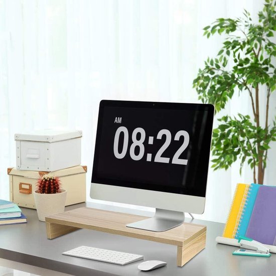 Monitor Booster - Wooden Stand Organizer for Computer Monitor and ...