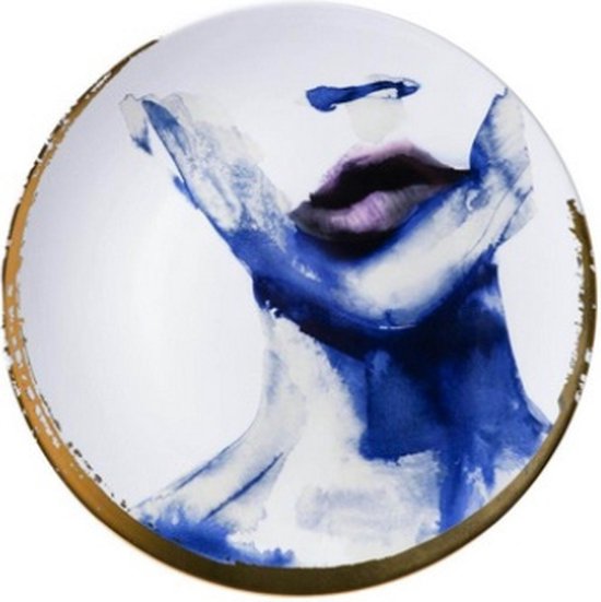 Wandbord Victoria Verbaan - Heinen Delfts Blauw - Miss lips - Keramiek - 31 cm | bol