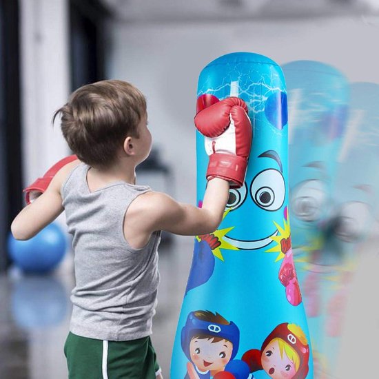 47-inch Kids Inflatable Punching Bag - Free Standing Hit Bounce Back ...