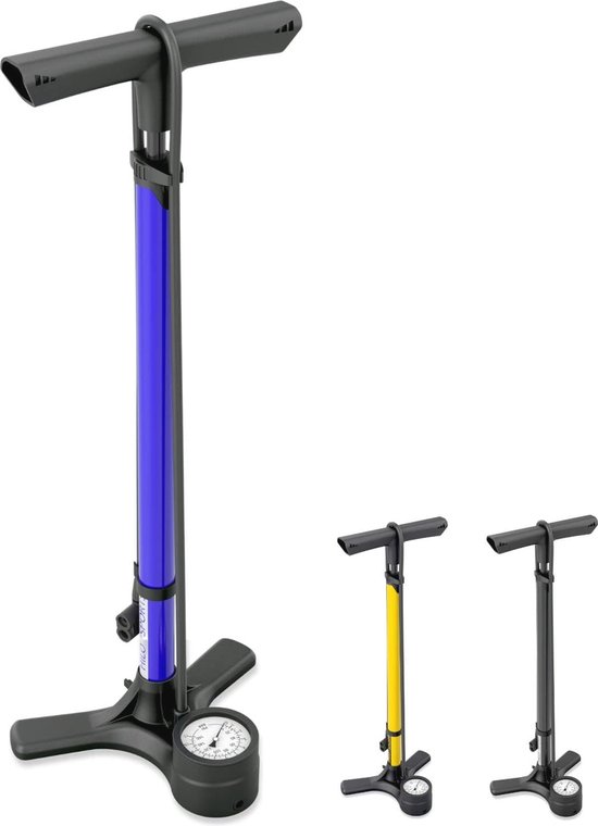 Staande Fietspomp voor Alle Ventielen - 11 Bar Luchtpomp met Manometer en Stalen... | bol