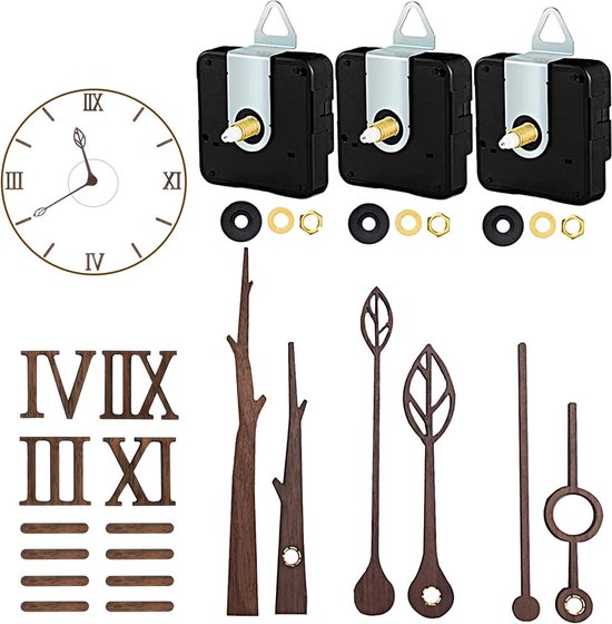 3 Sets 22mm Axle Movement Mechanism Hands Numbers Clock Repair Long ...