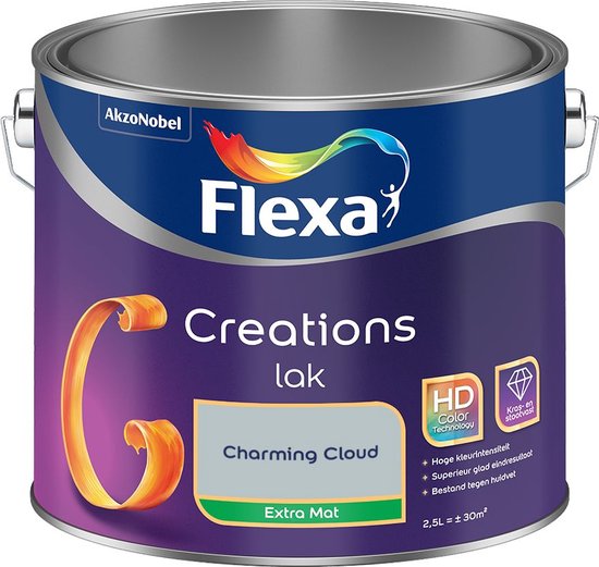 Flexa - Creations Lak Extra Mat - Charming cloud - Creations - Mengverf - 2.5 Liter | bol