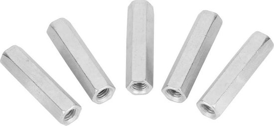 Content in -5 - 5 stuks M8 * 50 Lange Staaf Moer RVS Metrische Hex ...