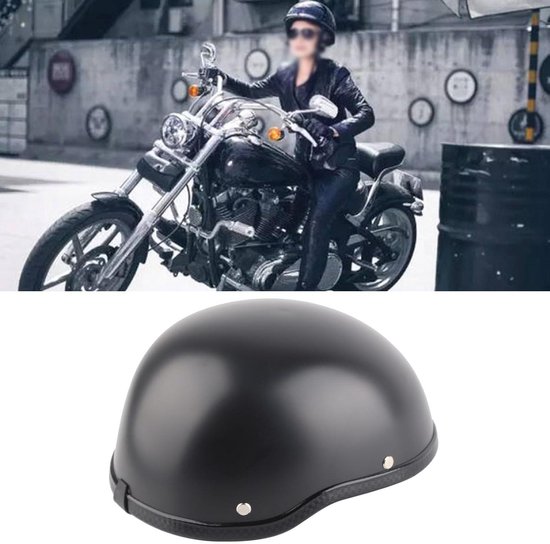 Retro Motor Heren Helm - Motorfiets Half Gezicht Helm met Dual Vizier ...
