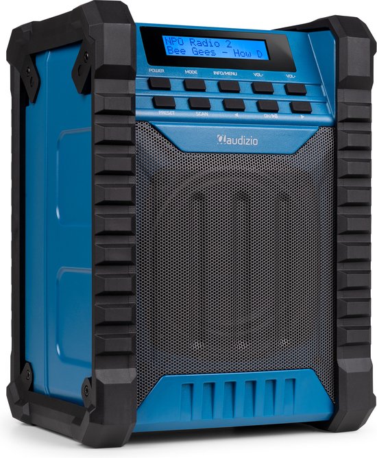 Bouwradio - Audizio Jobsite bouwradio met accu - Bluetooth, DAB+ en FM ...