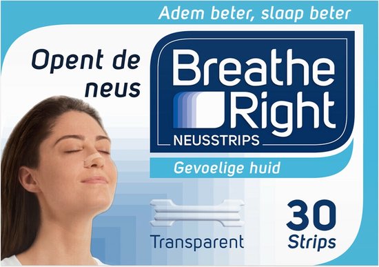 Breathe Right - 30 st - Neusstrips - Transparant - Antisnurkmiddel | bol