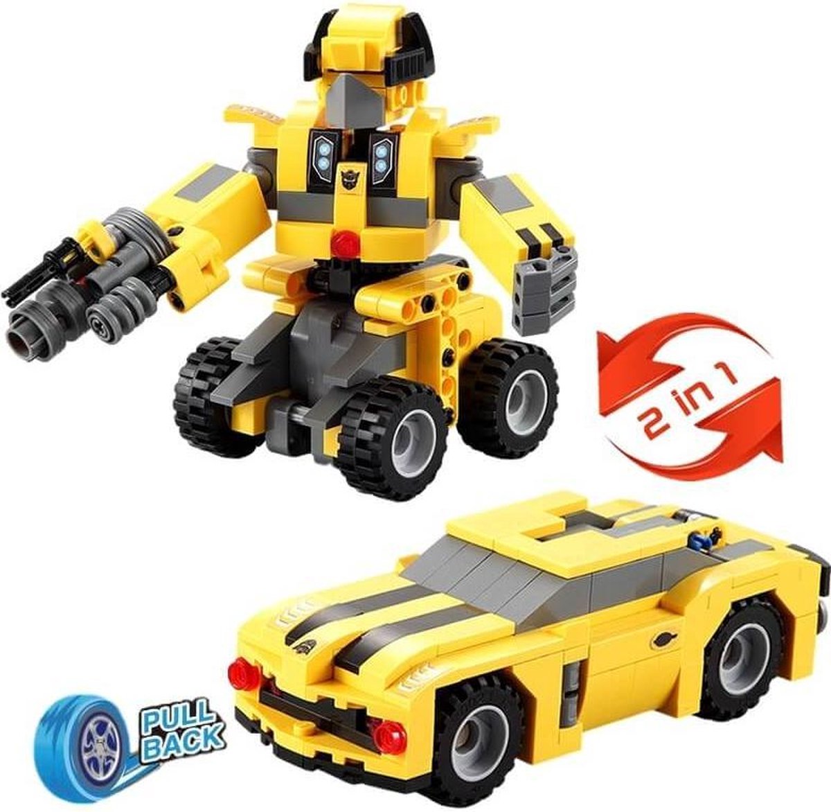 Bouwpakket kind - Pull back robot auto (2in1) | bol.com