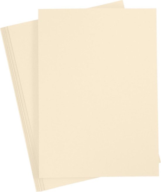 Gekleurd Karton. licht beige. A4. 210x297 mm. 180 gr. 20 vel/ 1 doos ...