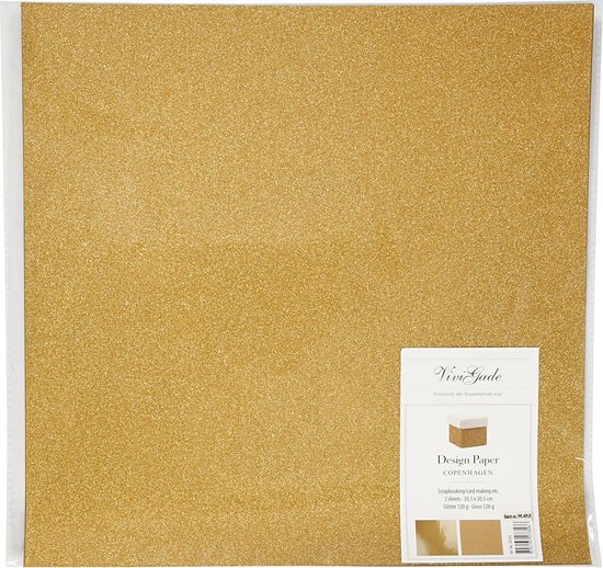 Design papier, 30,5x30,5 cm, 120+128 gr, goud, 2vel/ 1 doos | bol